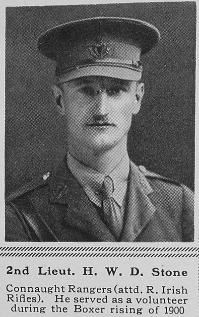 Stone H W D 2nd Lt 4th Connaught Rangers Attd 2nd Royal Irish Rifles